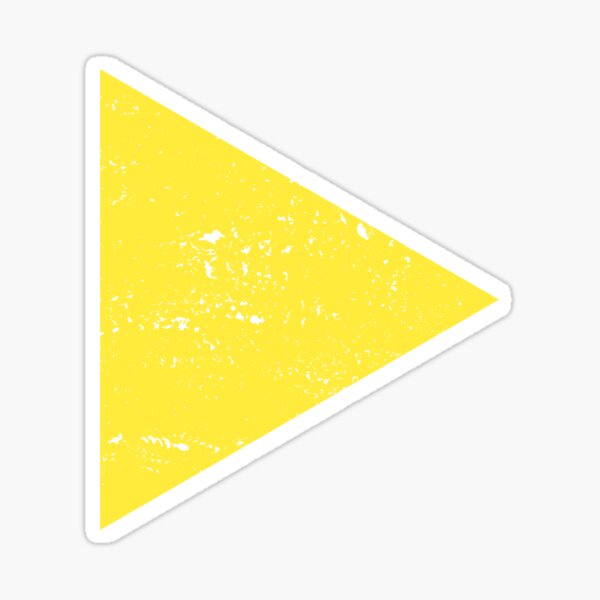 "Copy of Distressed Play Button yellow Color." Sticker by BACK-BENCHER ...
