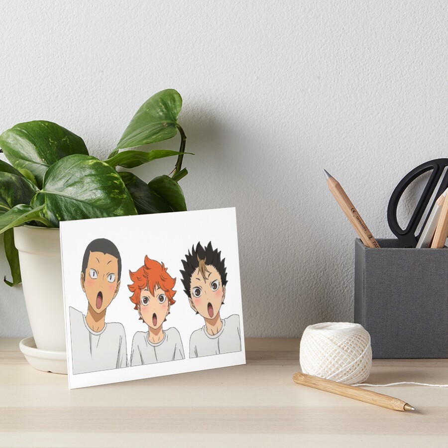 "haikyuu hinata nishinoya tanaka surprised meme" Art Board Print for ...
