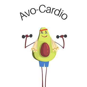 "Avo-Cardio Cartoon Avocado Fitness T-Shirt Workout Funny Punny ...