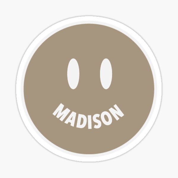 "Madison Tan Smiley Face" Sticker for Sale by hopelessdesigns | Redbubble