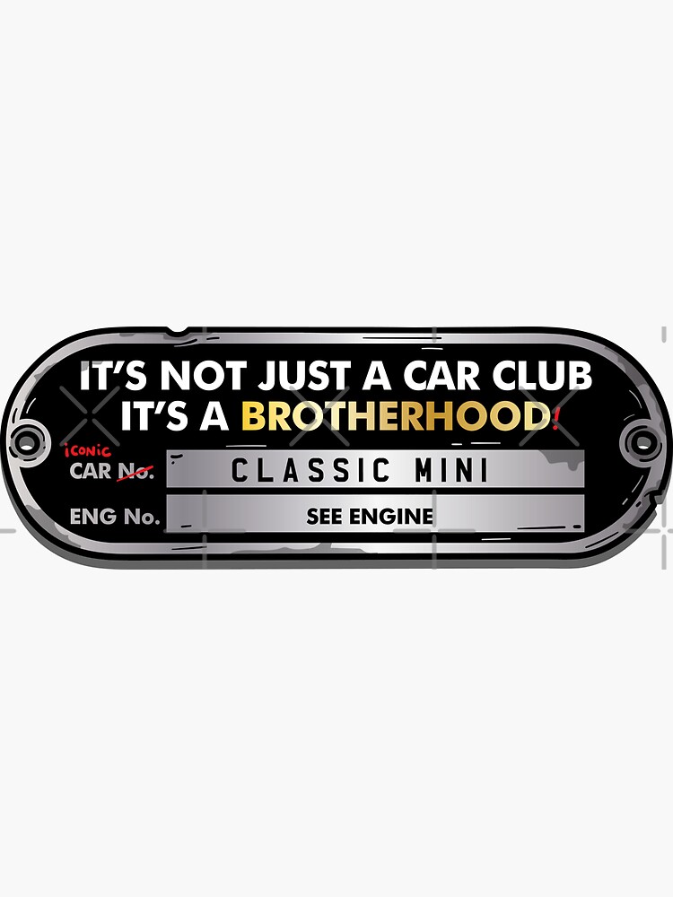 "Classic chassis plate" Sticker for Sale by IconicGarage | Redbubble