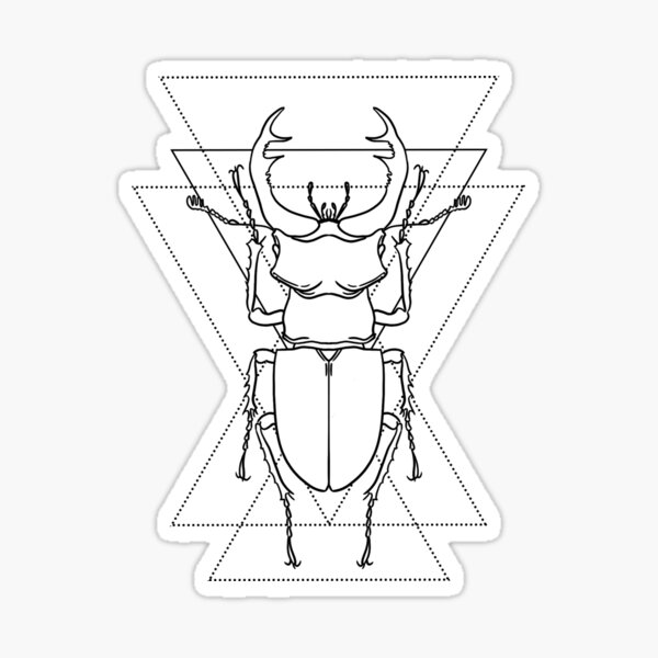 "stag beetle, sacred geometry, crab claws on insect body, sacred animal ...