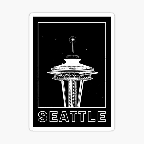 "Simplified Seattle Space Needle Distressed Vintage" Sticker for Sale ...