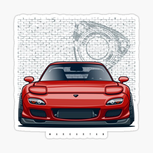 "Red RX7 FD" Sticker for Sale by OlegMarkaryan | Redbubble