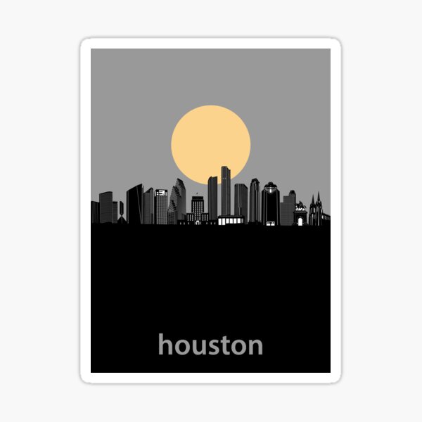 "houston skyline minimal" Sticker for Sale by BekimART2 | Redbubble