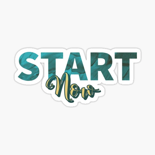 " Start Now " Sticker for Sale by AnahisRose | Redbubble