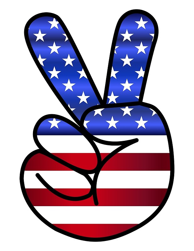 "US Flag Peace Hand Sign" by DyadyaYasha | Redbubble