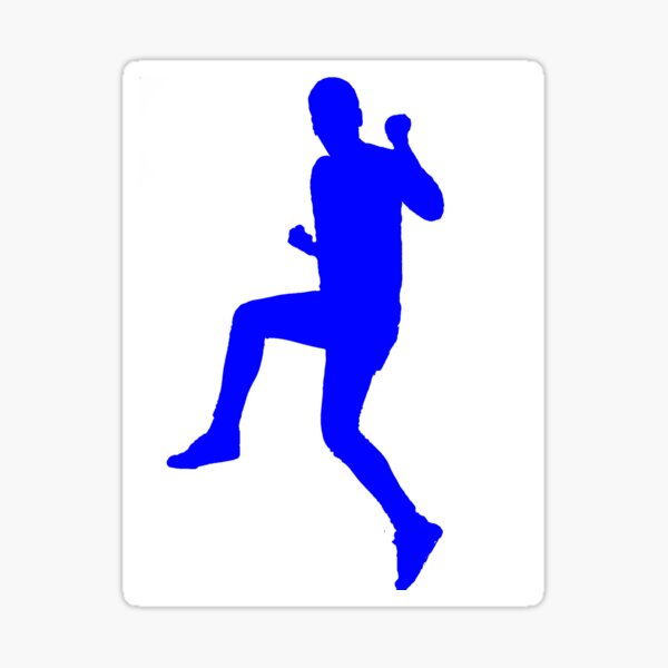 "Man Dancing Logo in blue" Sticker by wonderfularrt | Redbubble