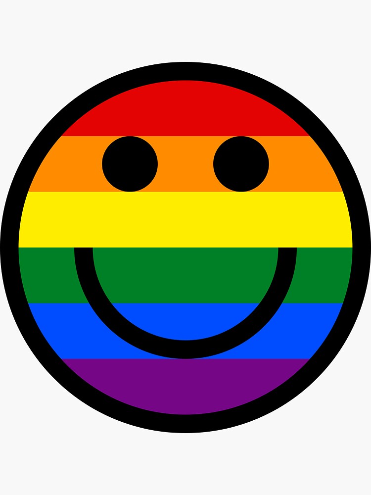 "Smiling emoticon LGBT" Sticker by Msmelaniedesign | Redbubble