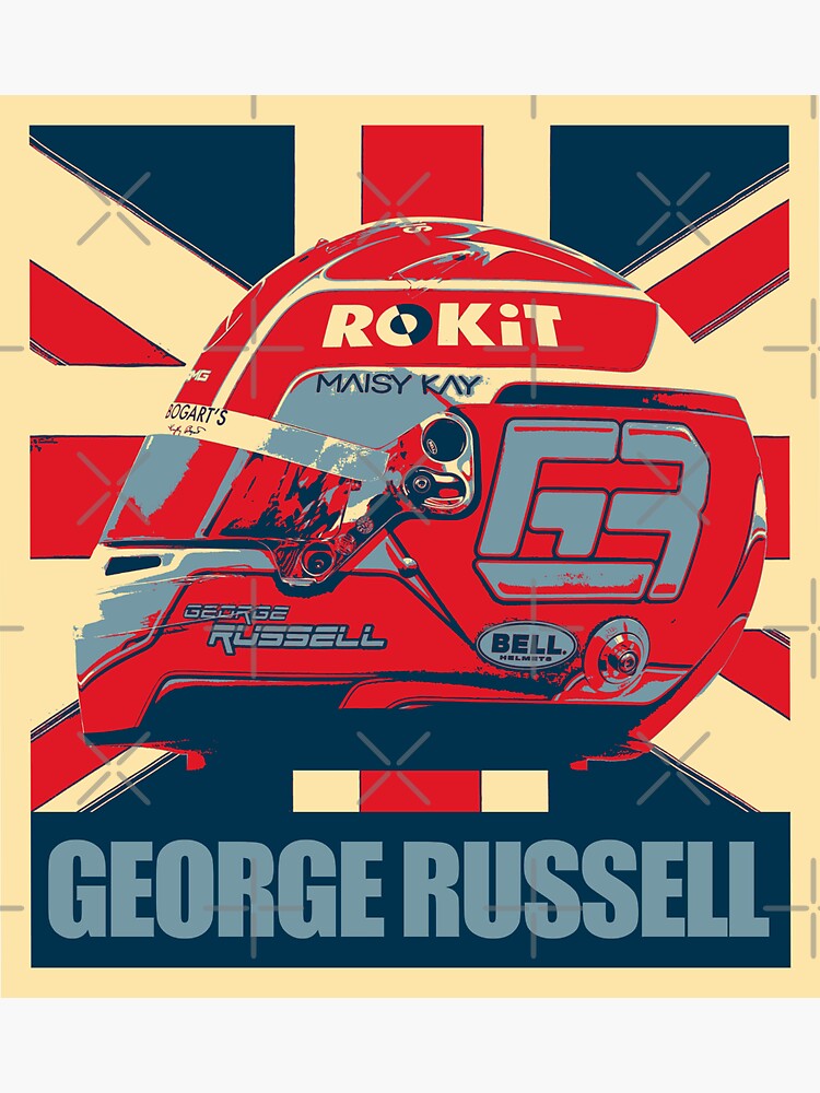 "George Russell Mercedes" Sticker for Sale by tvsummers | Redbubble