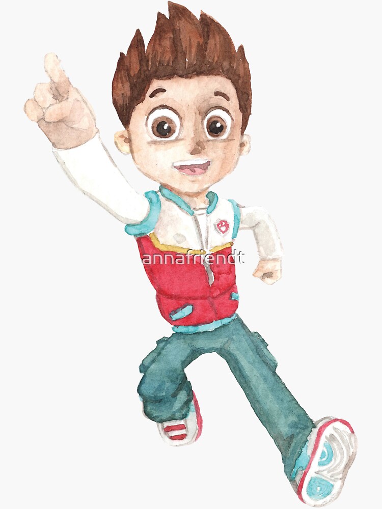 "Paw Patrol - Ryder - Hand painted watercolor" Sticker for Sale by ...