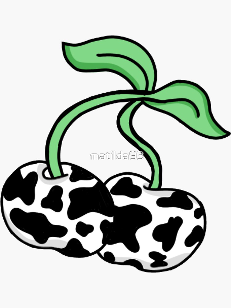"Cherry cow pattern" Sticker for Sale by matilda93 | Redbubble