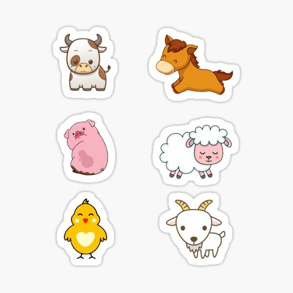 "Adorable farm animals" Sticker by sid1497 | Redbubble