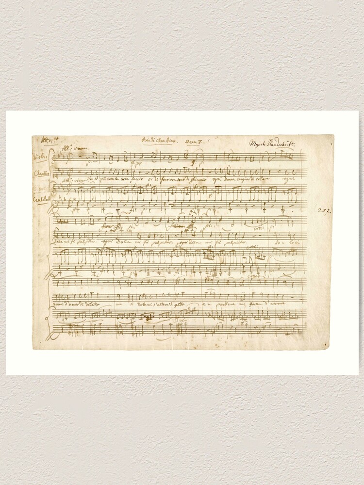 "Mozart | Amadeus Mozart original manuscript score" Art Print by ...