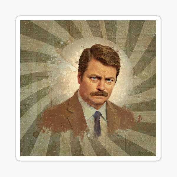 "RON SWANSON" Sticker for Sale by Chrisjeffries24 | Redbubble