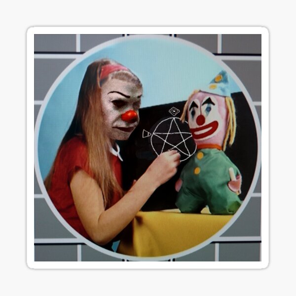 "BBC Test Card Girl - Clown Face" Sticker for Sale by CopeStarr | Redbubble