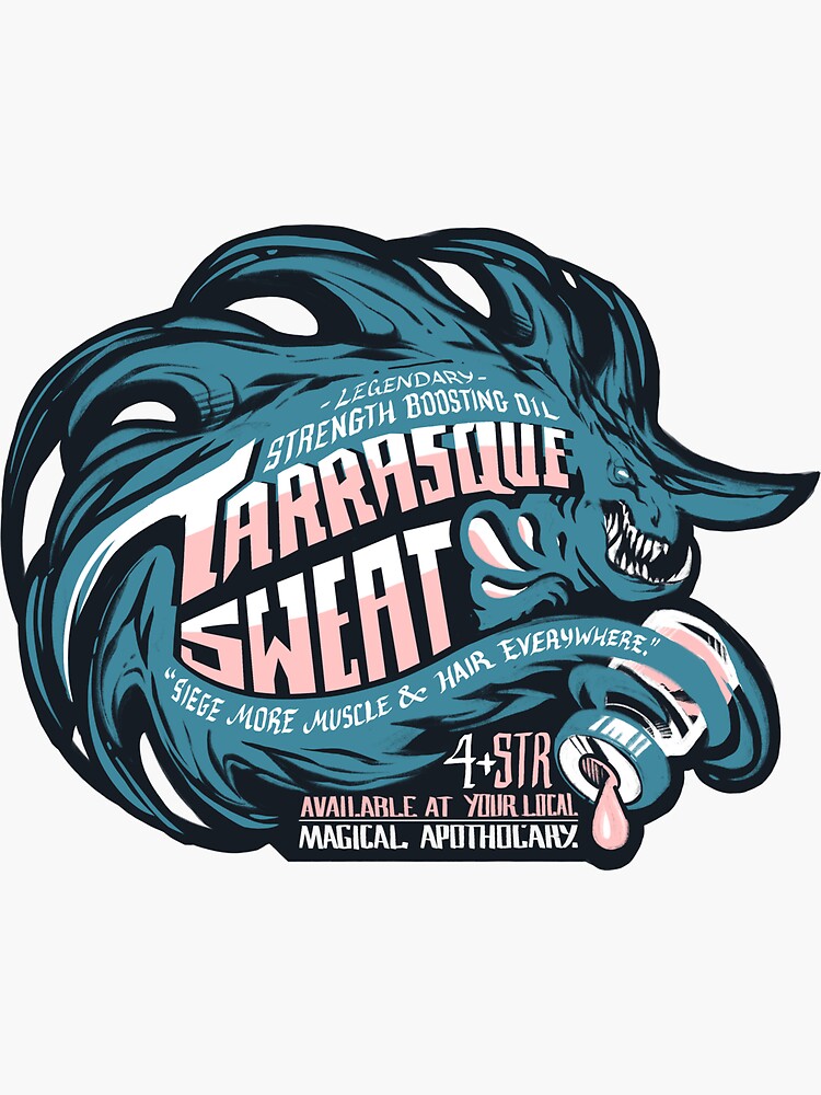 "Tarrasque Sweat - Trans Pride" Sticker for Sale by JessJackdaw | Redbubble