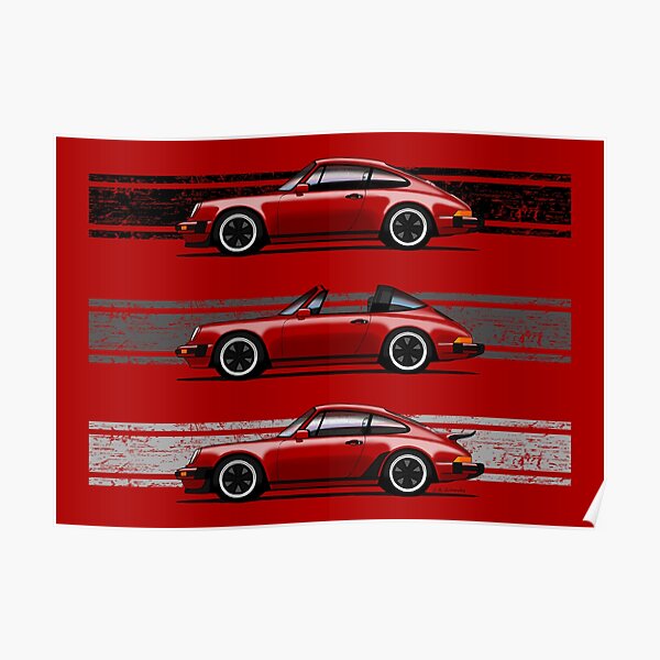 "My drawing of the iconic German sports cars in green" Poster for Sale ...