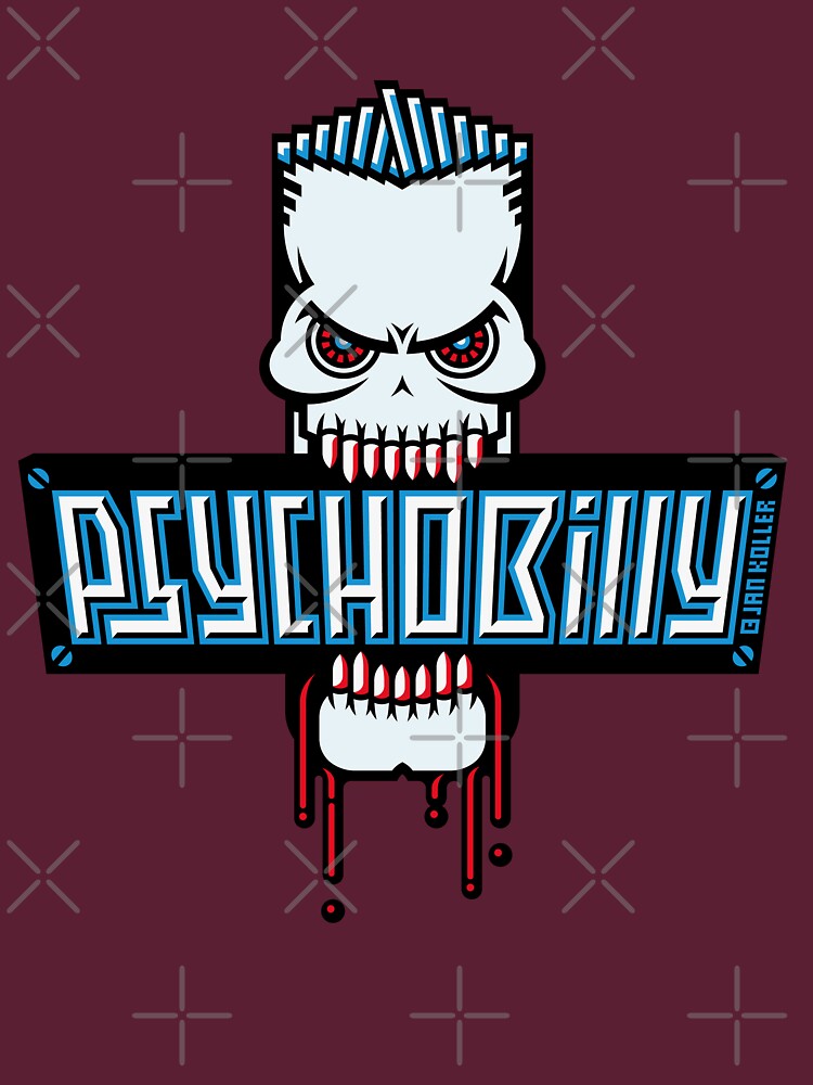 "Psychobilly Skull" T-shirt for Sale by MrFaulbaum | Redbubble ...