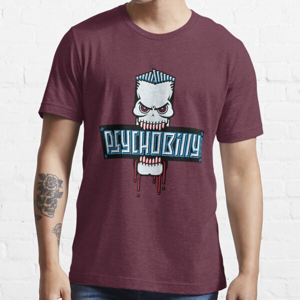 "Psychobilly Skull" T-shirt for Sale by MrFaulbaum | Redbubble ...