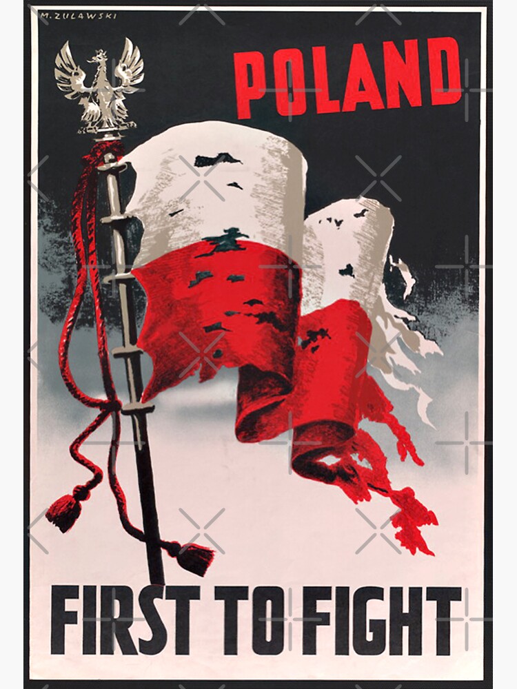 ""Poland - First to Fight" Vintage Poster" Sticker for Sale by ...