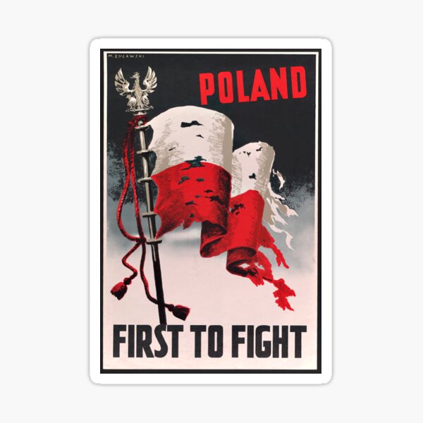 ""Poland - First to Fight" Vintage Poster" Sticker for Sale by ...