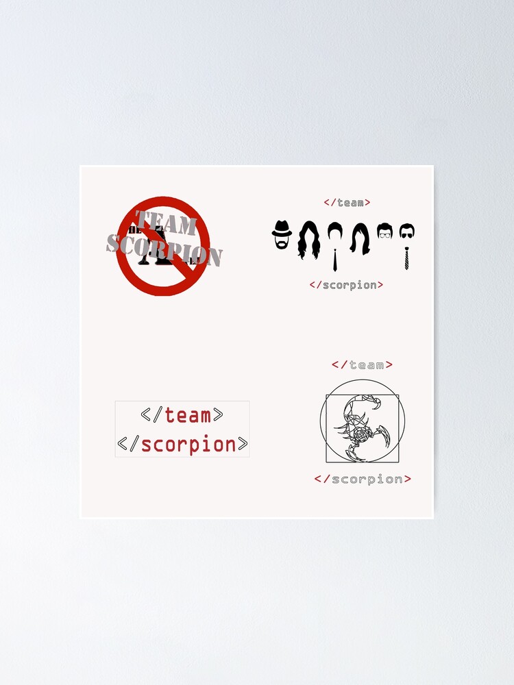 "Team Scorpion Sci Fi Sticker Pack Light" Poster by arrowroottees ...