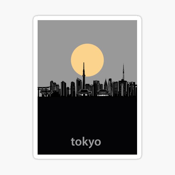 "tokyo skyline minimal" Sticker for Sale by BekimART2 | Redbubble
