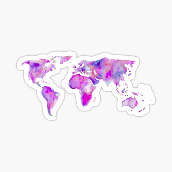 "Pink Map" Sticker by whyamitrying | Redbubble