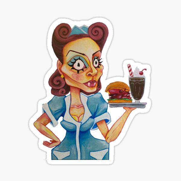 "The Vampire Dinner Waitress" Sticker for Sale by Rebeccabluerose ...