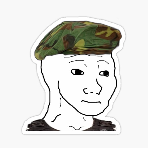 "Military wojak" Sticker by marjard | Redbubble