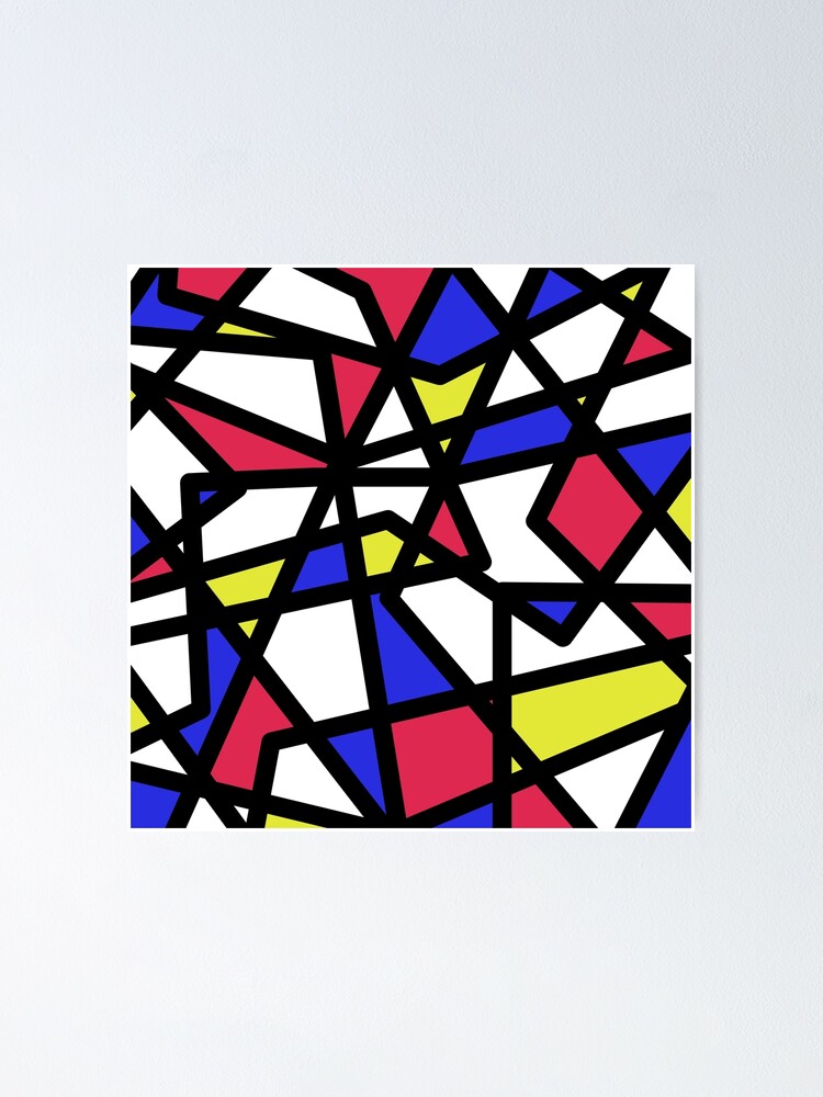 "Primary Colors Geometric Lines & Shapes" Poster by Whoopsidoodle ...