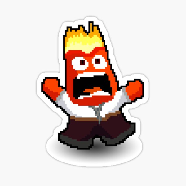 "Inside Out's Anger: 8-bit Designs" Sticker for Sale by 8BitDesigns ...
