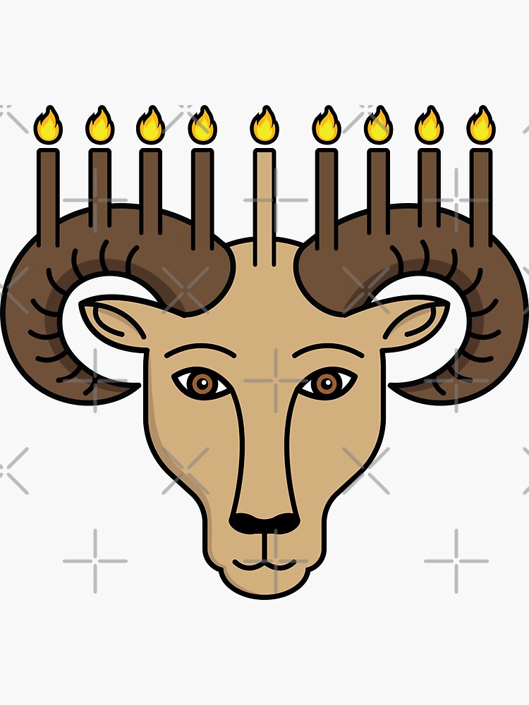 "Menoram - Hanukkah Menorah Cartoon Pun" Sticker for Sale by ...