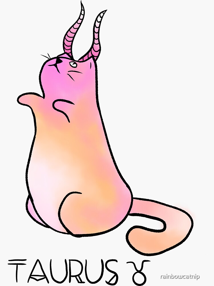 "taurus cat" Sticker for Sale by rainbowcatnip | Redbubble
