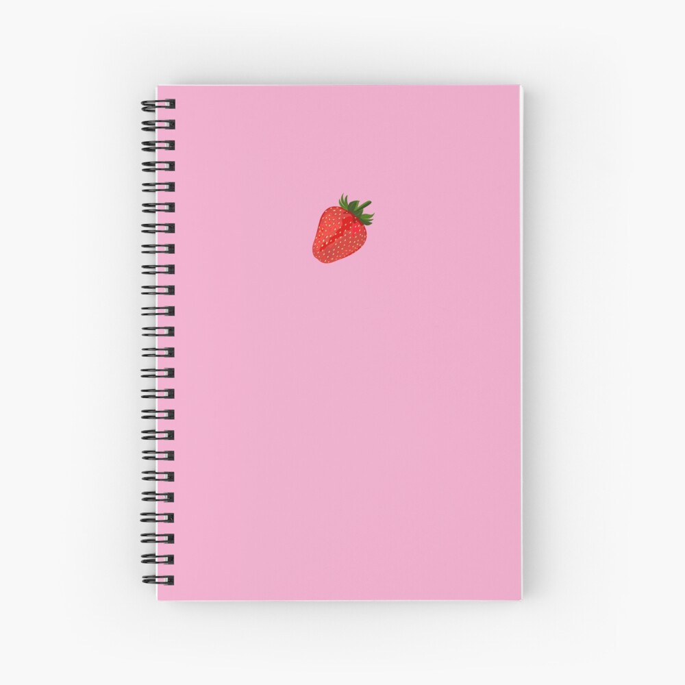 "Cute Small Pink Strawberry Fruit" Spiral Notebook for Sale by ...