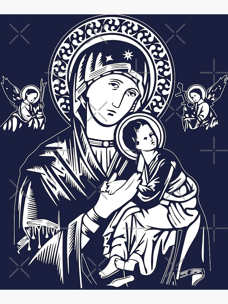 "Our Lady Of Perpetual Help (on navy)" Poster for Sale by neteor ...