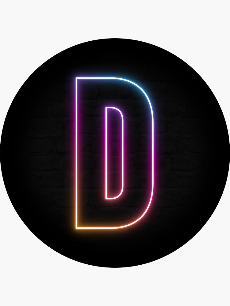 "Letter D - Neon Outrun Retrowave Monogram Art" Sticker for Sale by ...