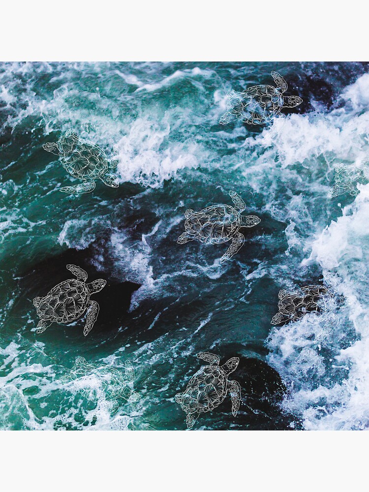 "ocean (turtle outline)" Sticker for Sale by benhamava | Redbubble