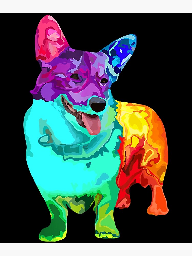 "Colorful Corgi" Poster by savannasalvitti | Redbubble