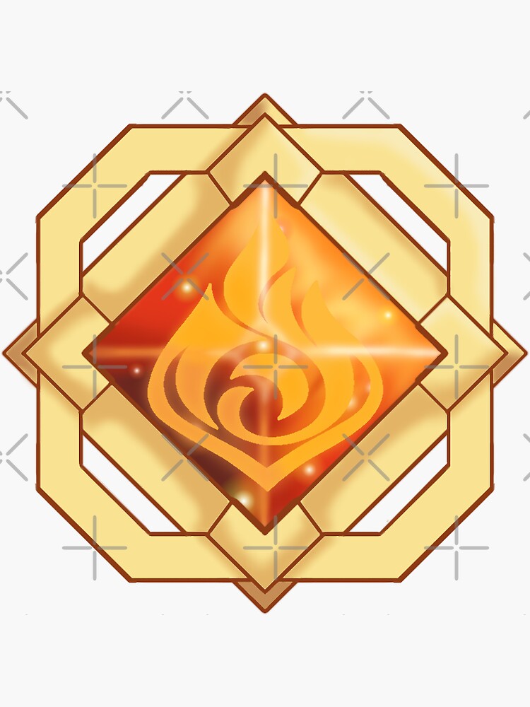 "Liyue Pyro Vision " Sticker for Sale by LunarLotusShop | Redbubble