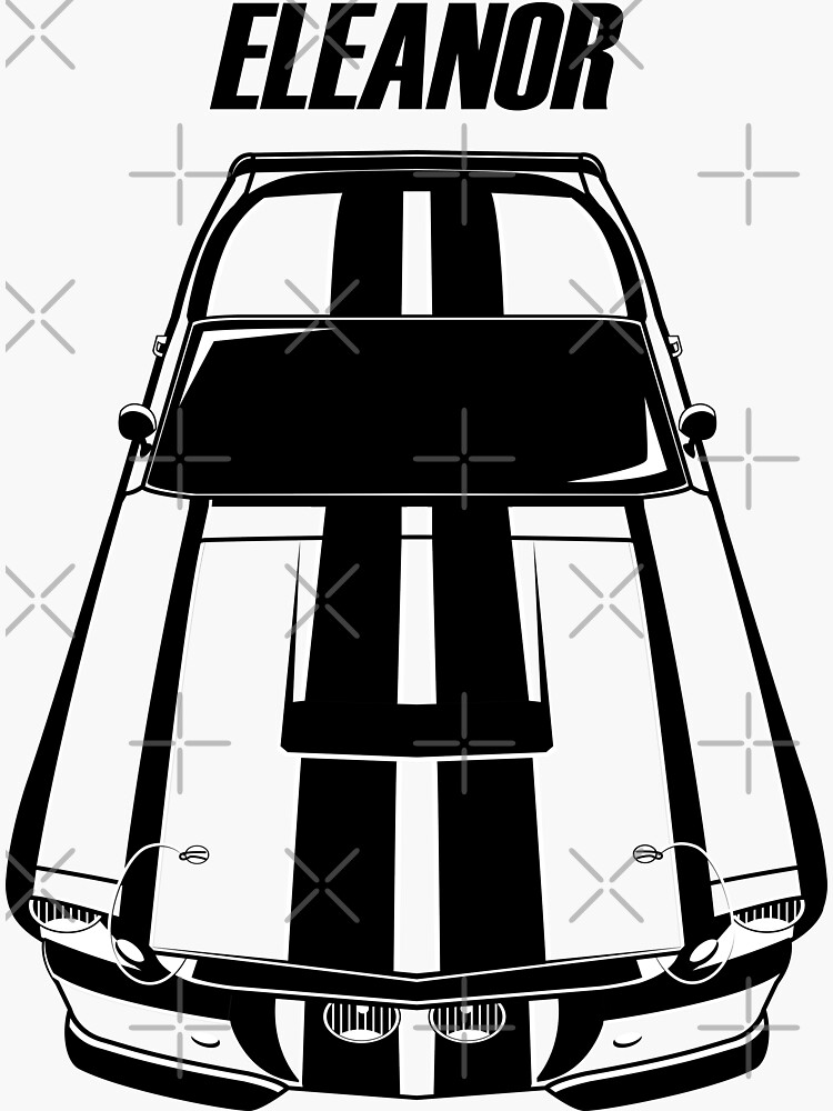 "Ford Mustang Shelby GT500 Eleanor 1967 - Black Stripes" Sticker for ...
