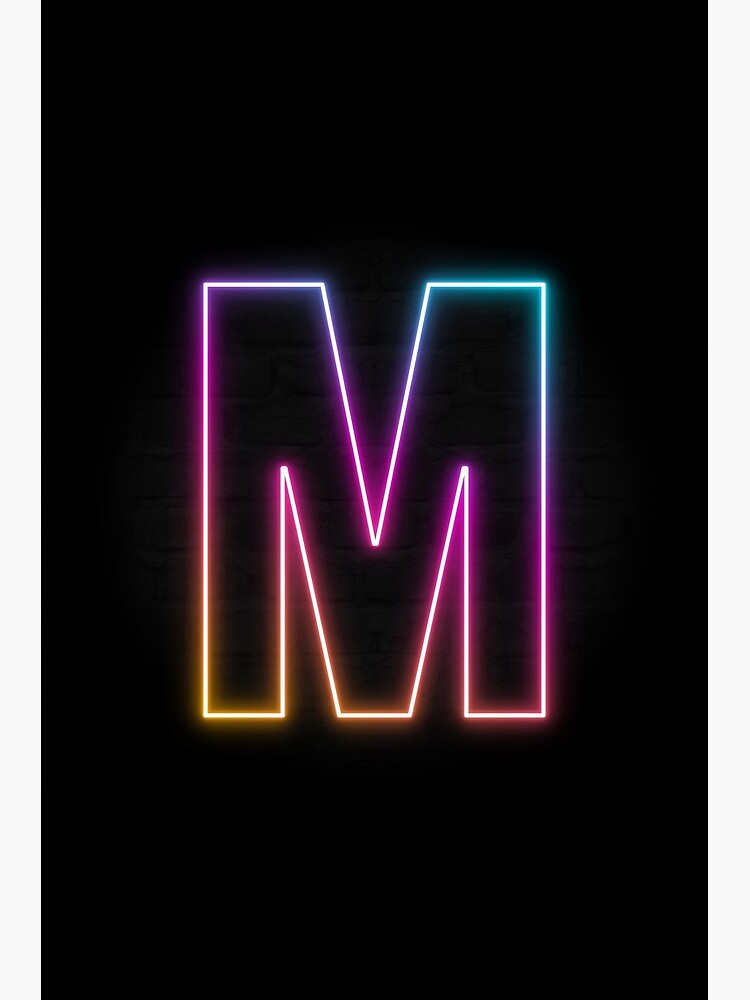 "Letter M - Neon Outrun Retrowave Monogram Art" Poster for Sale by ...
