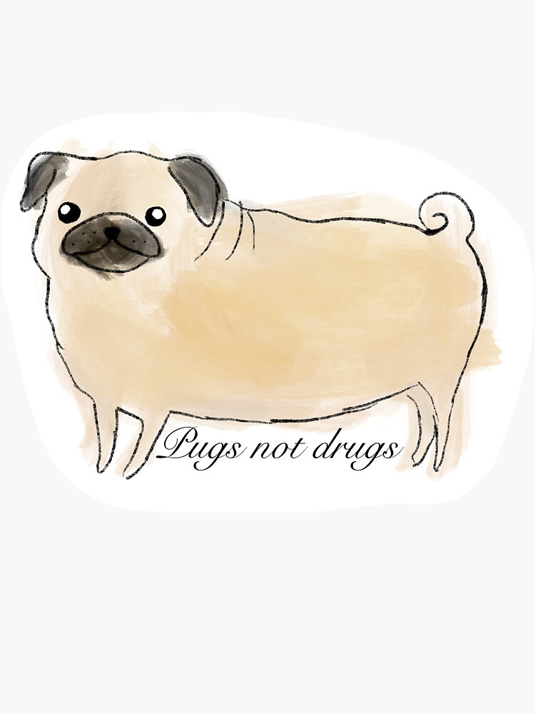 "pugs not drugs" Sticker by TheSticksShoppe | Redbubble
