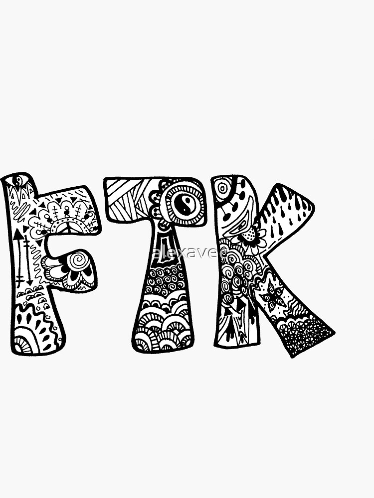 "For The Kids FTK Zentangle" Sticker for Sale by alexavec | Redbubble