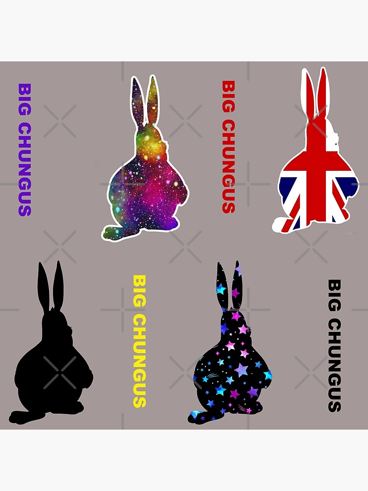"Big Chungus Sticker Pack British Flag Shadow Galaxy Chubby Bunny ...