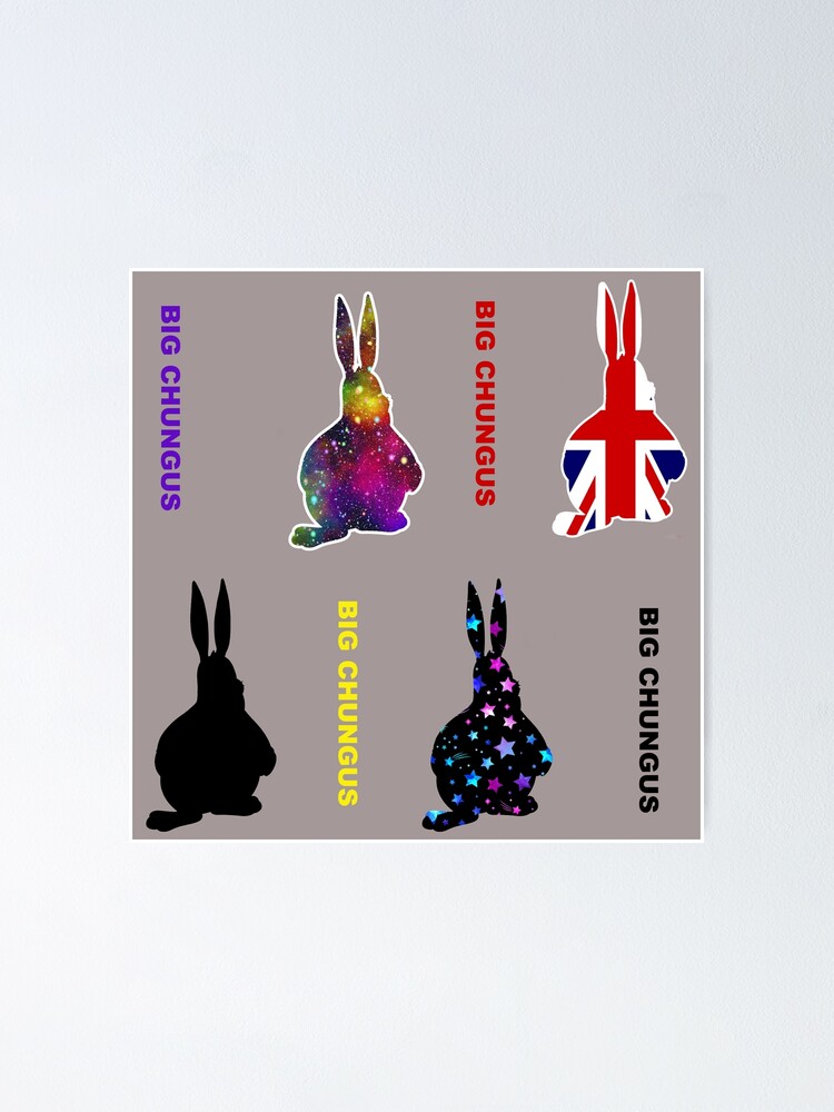 "Big Chungus Sticker Pack British Flag Shadow Galaxy Chubby Bunny ...