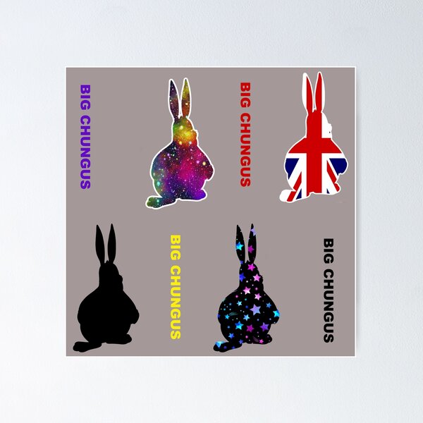 "Big Chungus Sticker Pack British Flag Shadow Galaxy Chubby Bunny ...