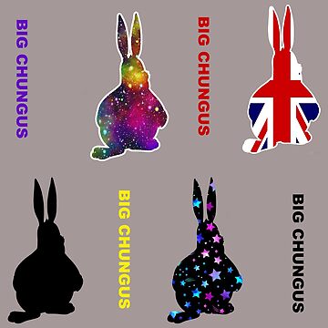 "Big Chungus Sticker Pack British Flag Shadow Galaxy Chubby Bunny ...