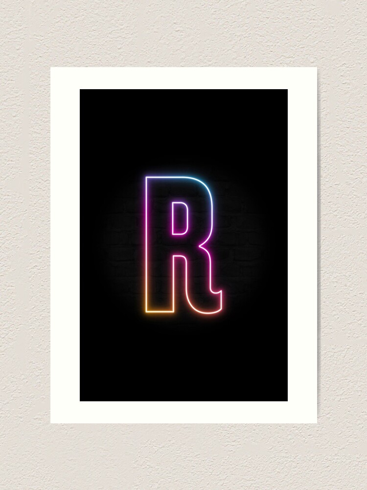 "Letter R - Neon Outrun Retrowave Monogram Art" Art Print for Sale by ...
